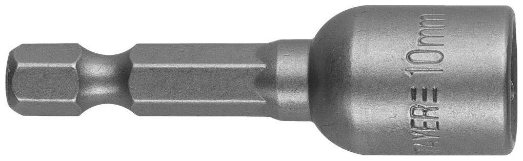 Бита STAYER "PROFI" с торцовой головкой, "Нат-драйвер", магнитная, тип хвостовика - E 1/4", длина 48 мм, 10мм, 1шт