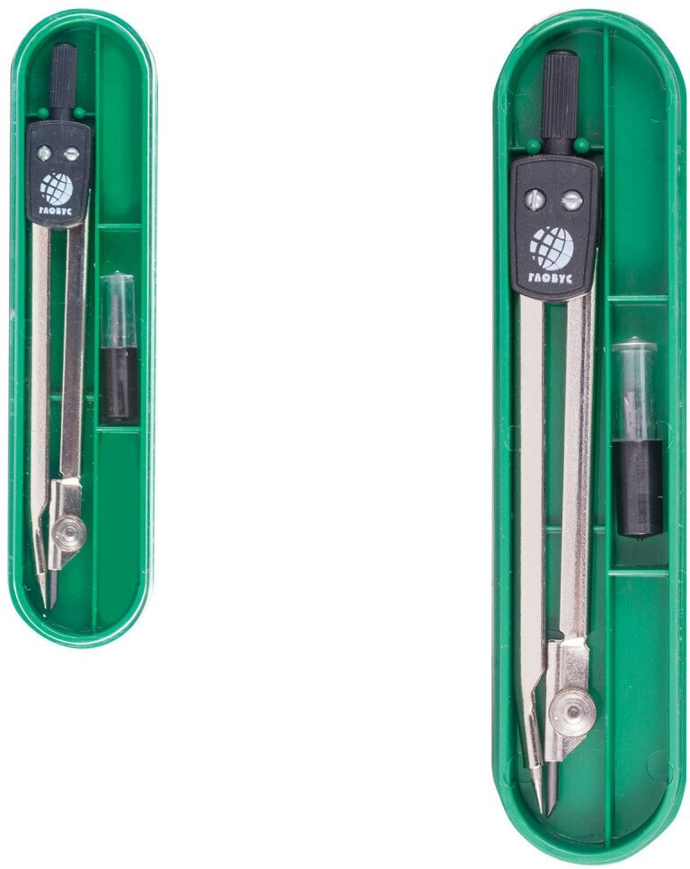 Готовальня 2 предмета, пластиковый пенал, GLOBUS, НЧ2-20-20