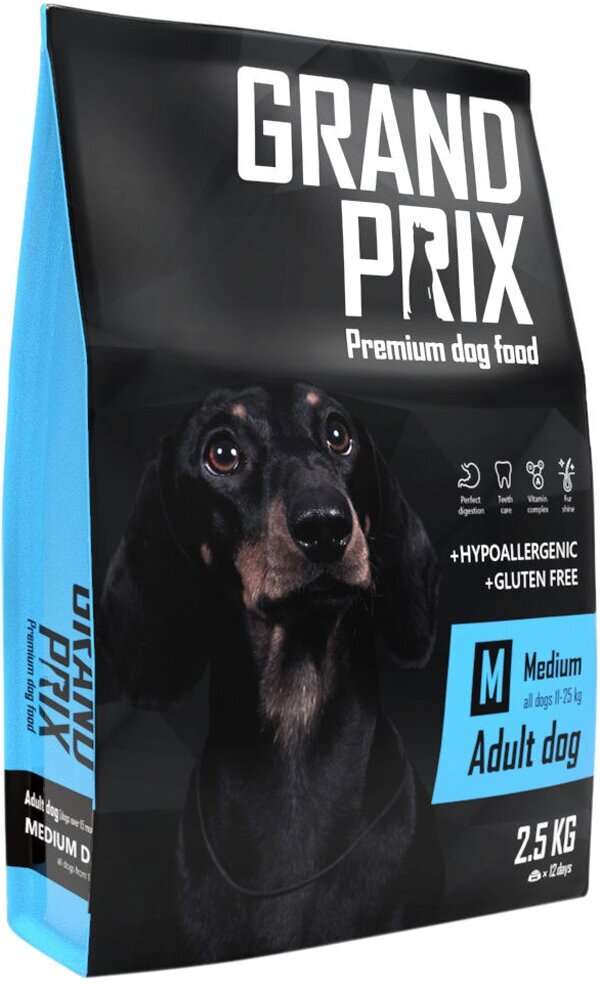 GRAND PRIX MEDIUM ADULT для взрослых собак средних пород с курицей (2,5 кг)