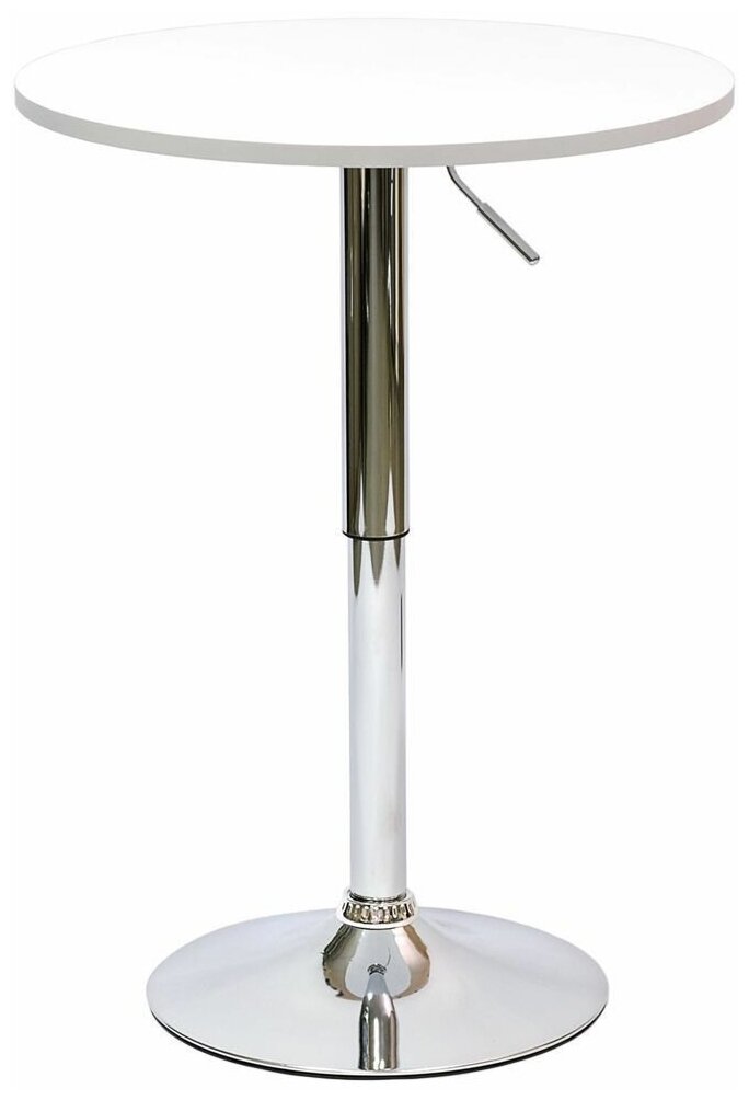 Стол T-2 STOOL MARKET белый, металл и дерево, круглая столешница, круглое основание