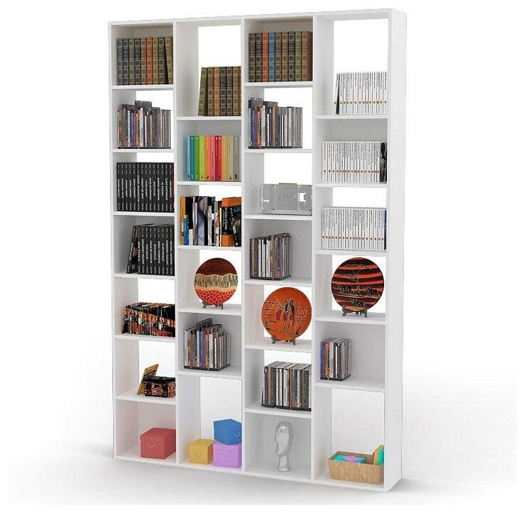 Стеллаж-перегородка для зонирования комнаты Магмебель Смарт-47 белый