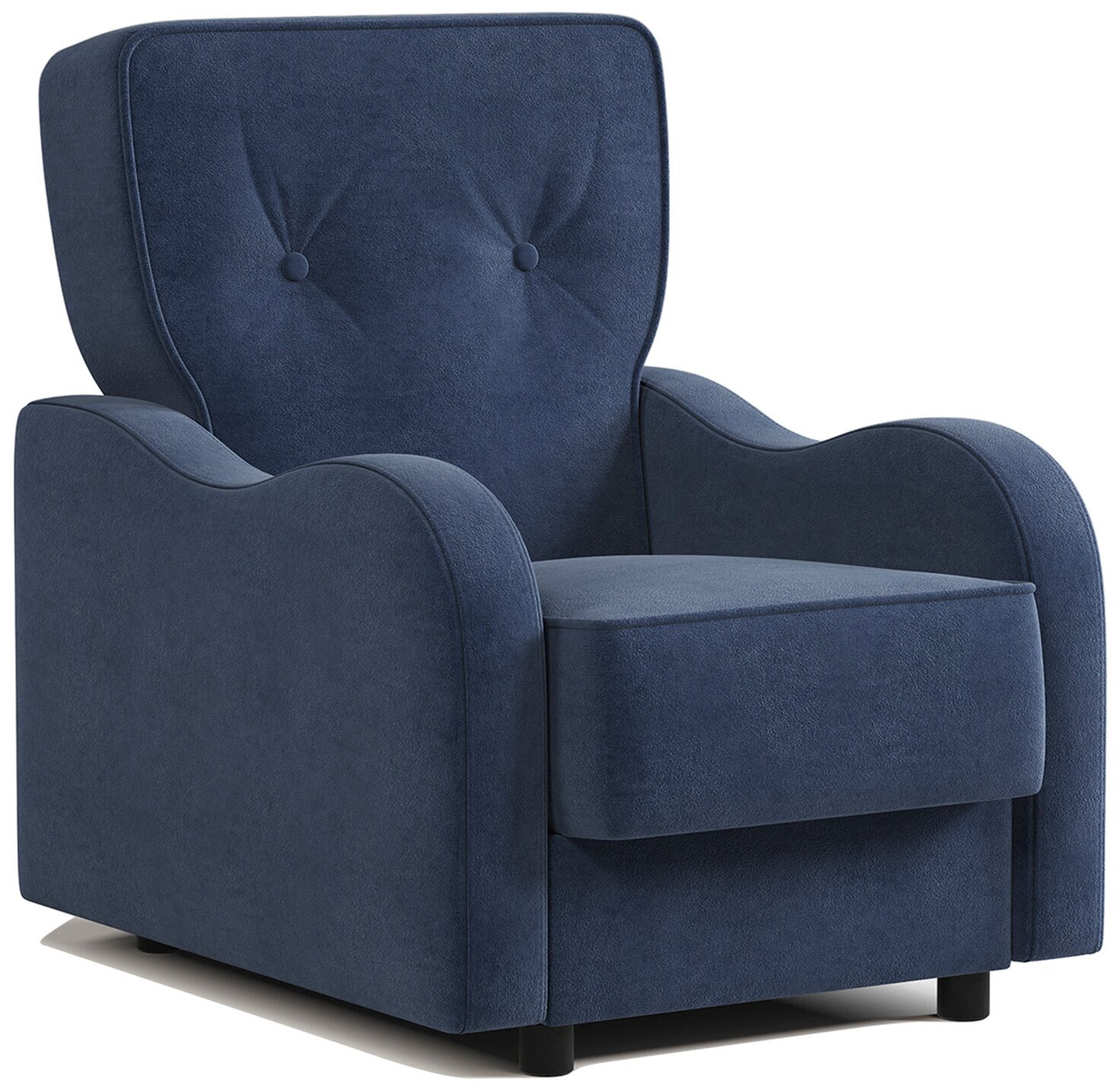 Кресло "Классика В", для отдыха, велюр, 71х93х90 см, Ультра миднайт