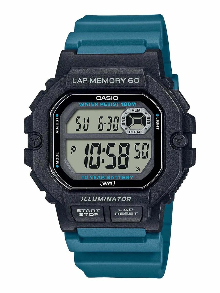 Наручные часы CASIO Collection, черный/голубой