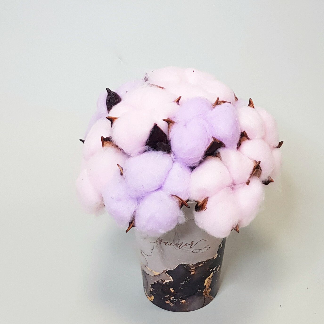 Хлопок в стаканчике (розовый и лавандовый). Милый комплимент.