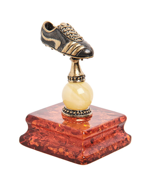 Фигурка Футболльная бутса (латунь, янтарь) AM-1844 113-705625