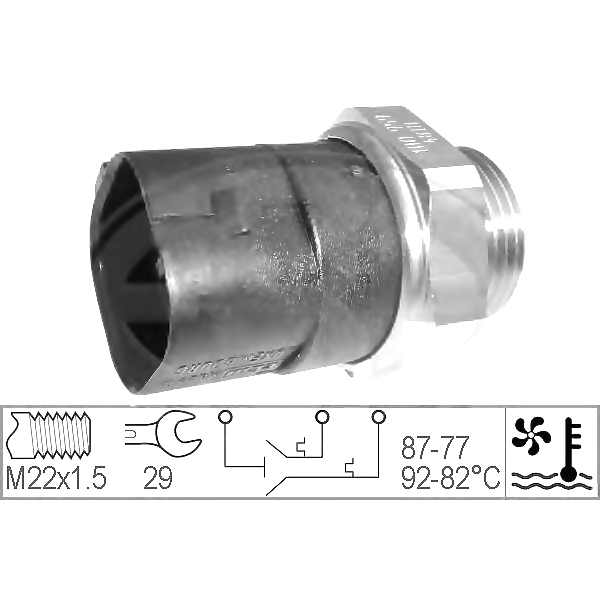ERA 330283 (330283 / 701959481) термовыключатель, вентилятор радиатора VW Transporter (Транспортер) t4