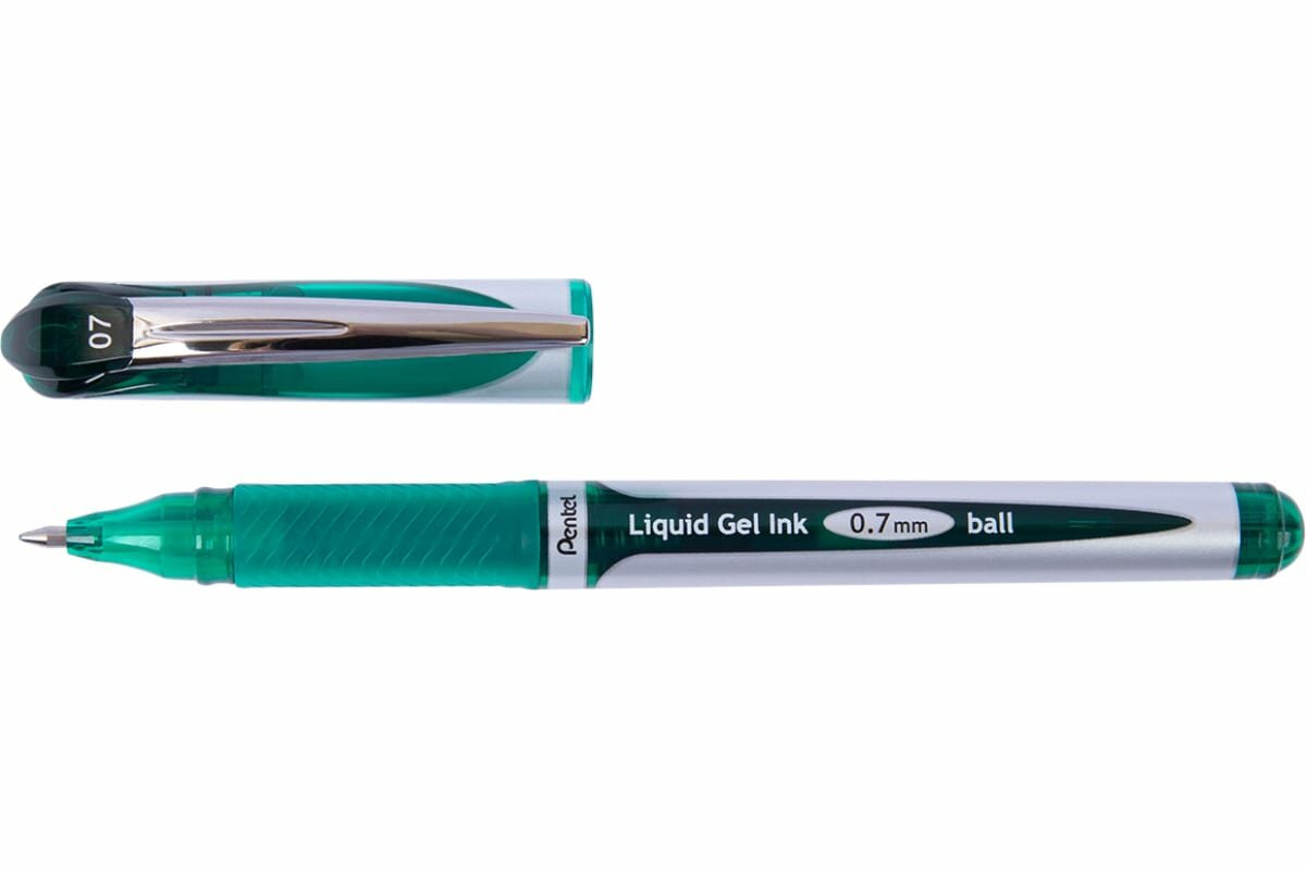 Pentel Ручка гелевая Energel d 0.7мм линия письма 0,35мм длина 550 м, BL57-D зеленые чернила, 1шт.