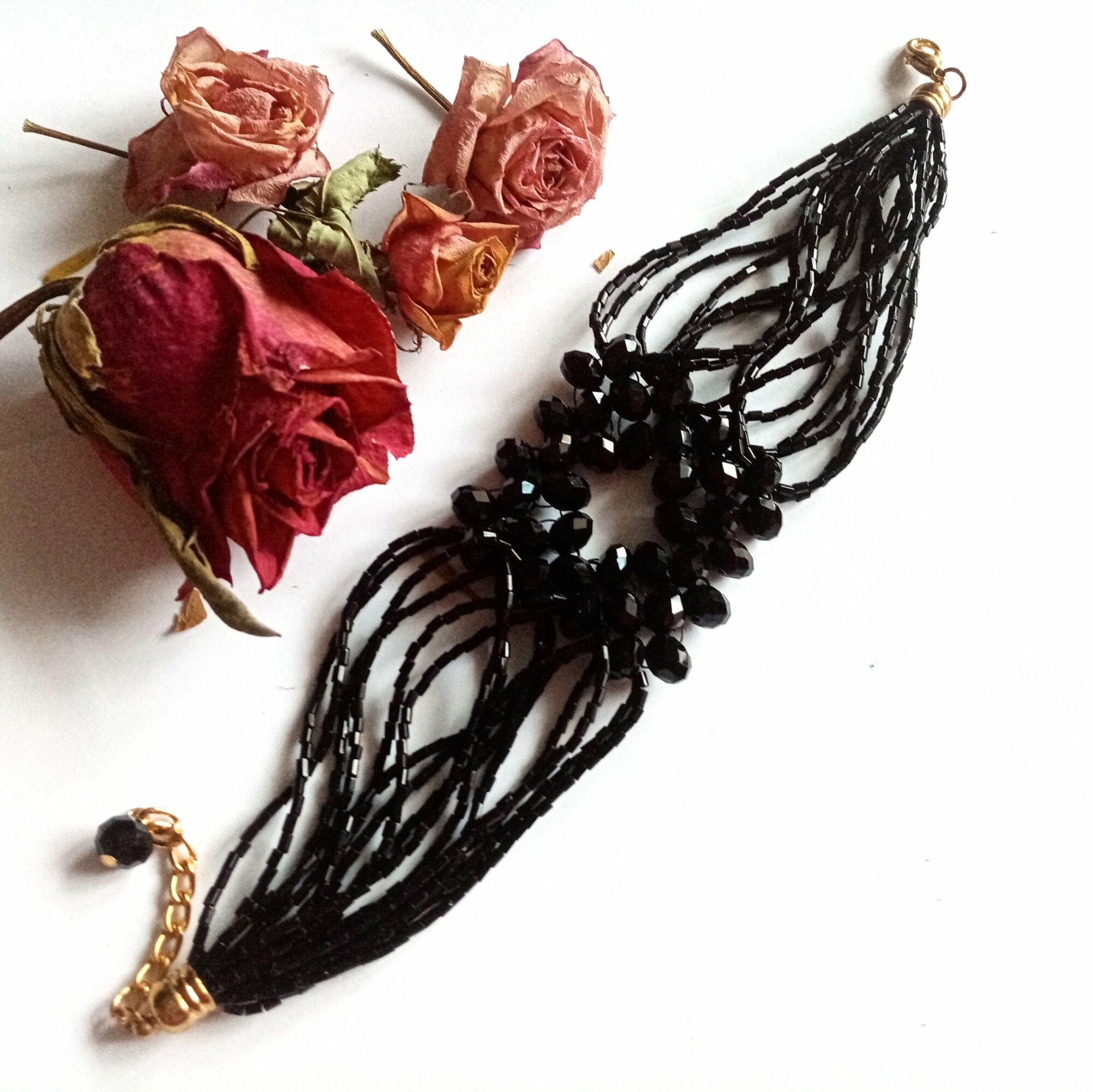 Браслет, стекло, бисер