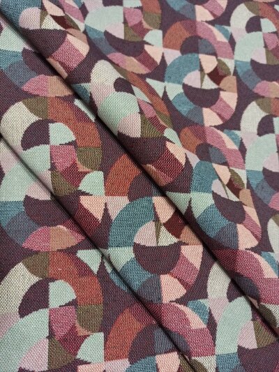 Ткань для штор и мебели, 280*100см, Нью-Берн(1) цвет 4, гобелен с геометрическим узором