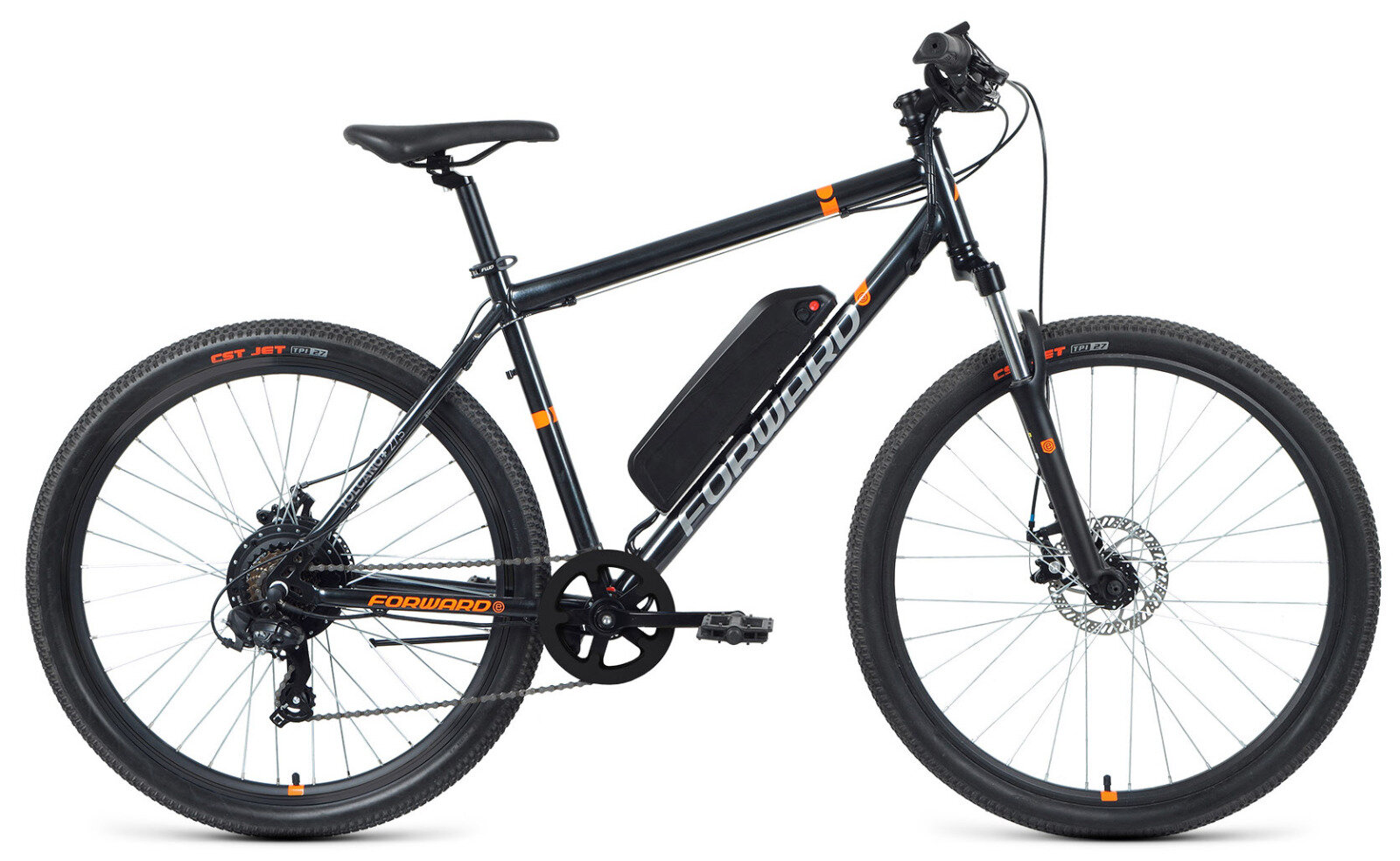 Электровелосипед Forward Volcano Plus 27.5 2.0 Disc 500W (2021) 19" Серый (172-180 см)
