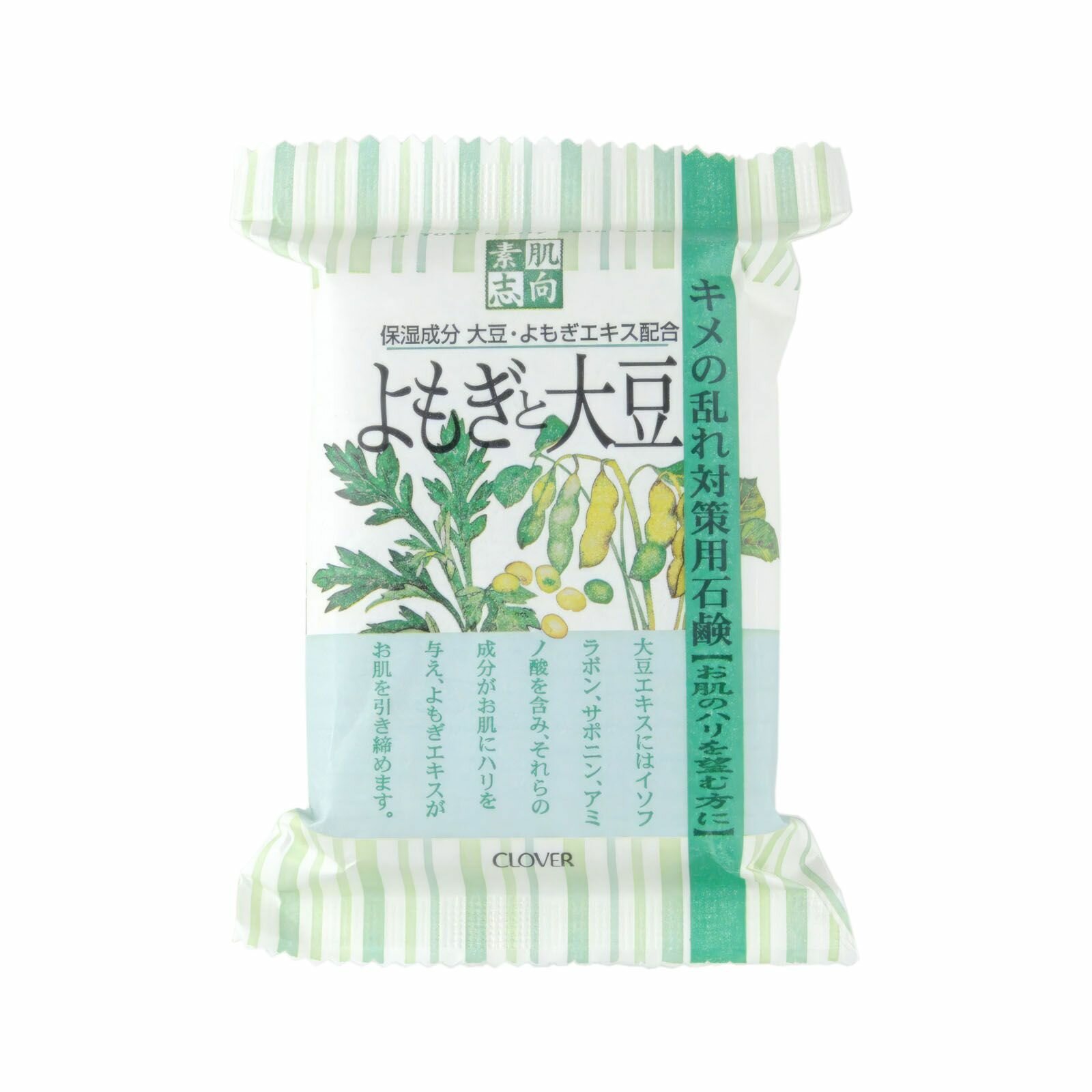 CLOVER Твердое туалетное косметическое мыло для упругости кожи лица и тела " Полынь и Соя ", 120г, арт. 115831