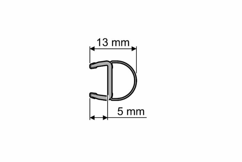 8мм О-профиль Силиконовый уплотнитель 074 серебристый двери Huppe