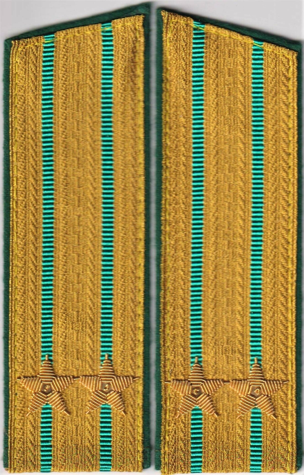 Погоны ПС ФСБ (пограничная служба) парадные со скосом, подполковник