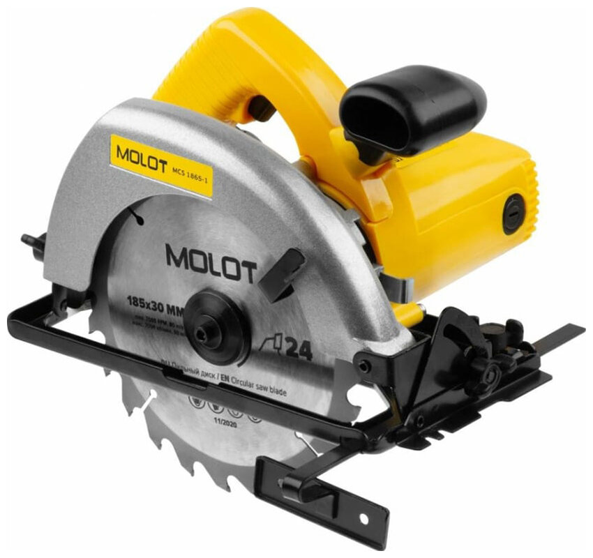 Дисковая (циркулярная) пила Molot MCS 1865-1 в кор. (1200 Вт 185х30 мм до 65 мм) (0329138)