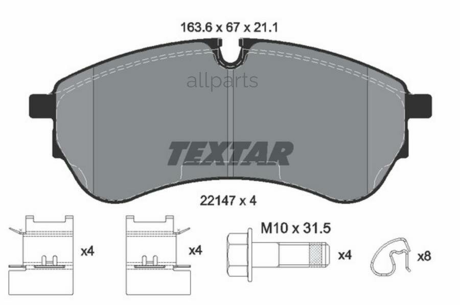 TEXTAR 2214701 Колодки задние VW Crafter 30-50 II 2016-> /Type TRW TEXTAR 2214701
