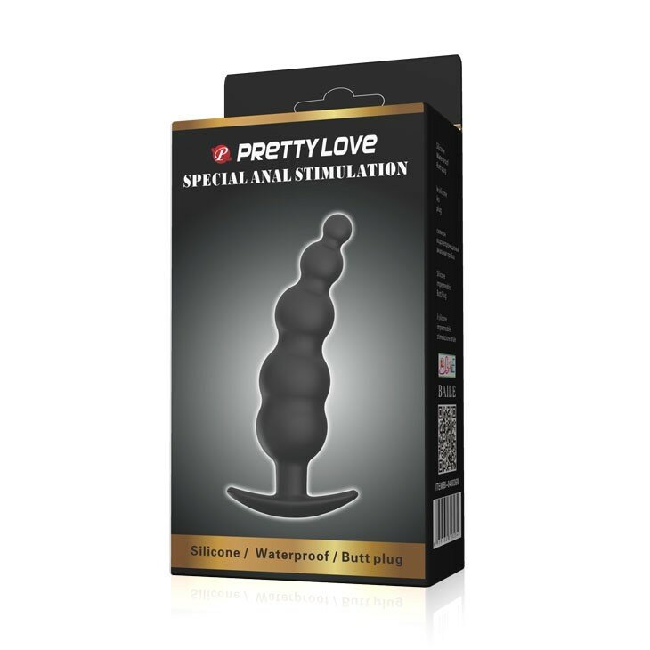 Анальная елочка Baile «PrettyLove»для ношения силиконовая черная