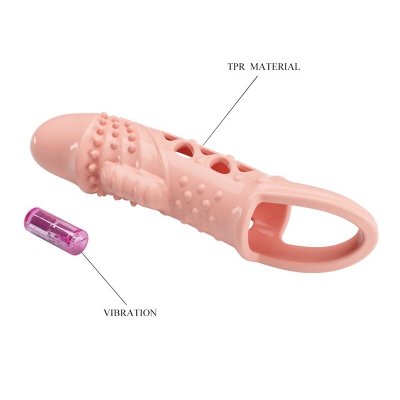 Насадка на член стимулирующая Baile «Cecelia» с вибрацией, телесная