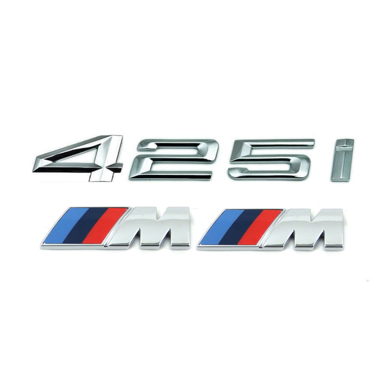 Комплект: шильдик на багажник длям BMW 428d + 2 эмблемы на крыло M-performance хром