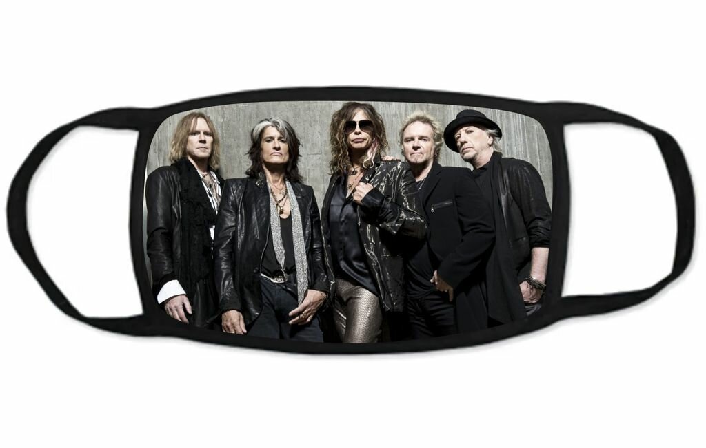 Маска защитная тканевая на лицо Aerosmith, Аэросмит №9, Детская - 18 на 10 см