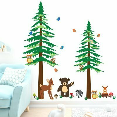 Наклейка интерьерная на стену «Лесные звери»