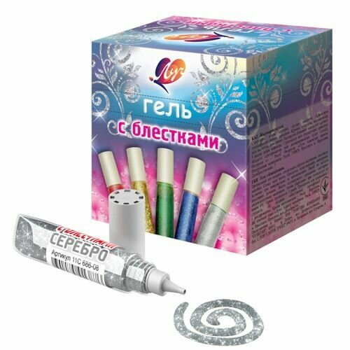 Гель с блестками "Блеск" серебро 5 мл "Луч"