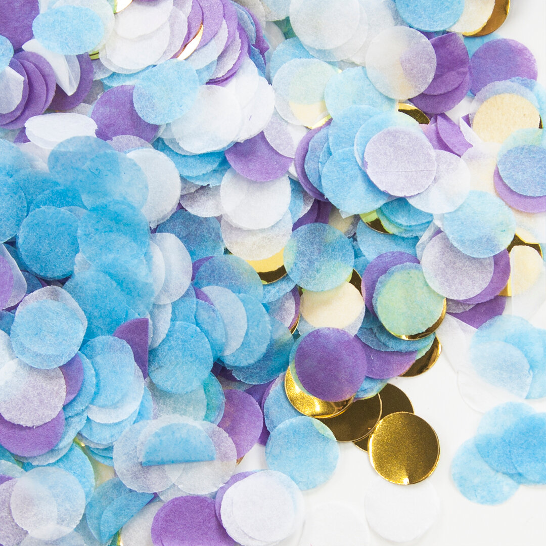 Конфетти купаж, Круг, фольга и тишью, Изящный микс, Металлик