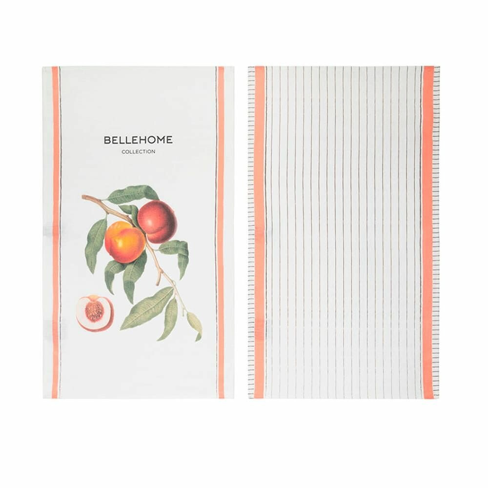 Полотенце кухонное BELLEHOME "Персик", 40х70 см, 2 шт, 50 % лен, 50 % хлопок