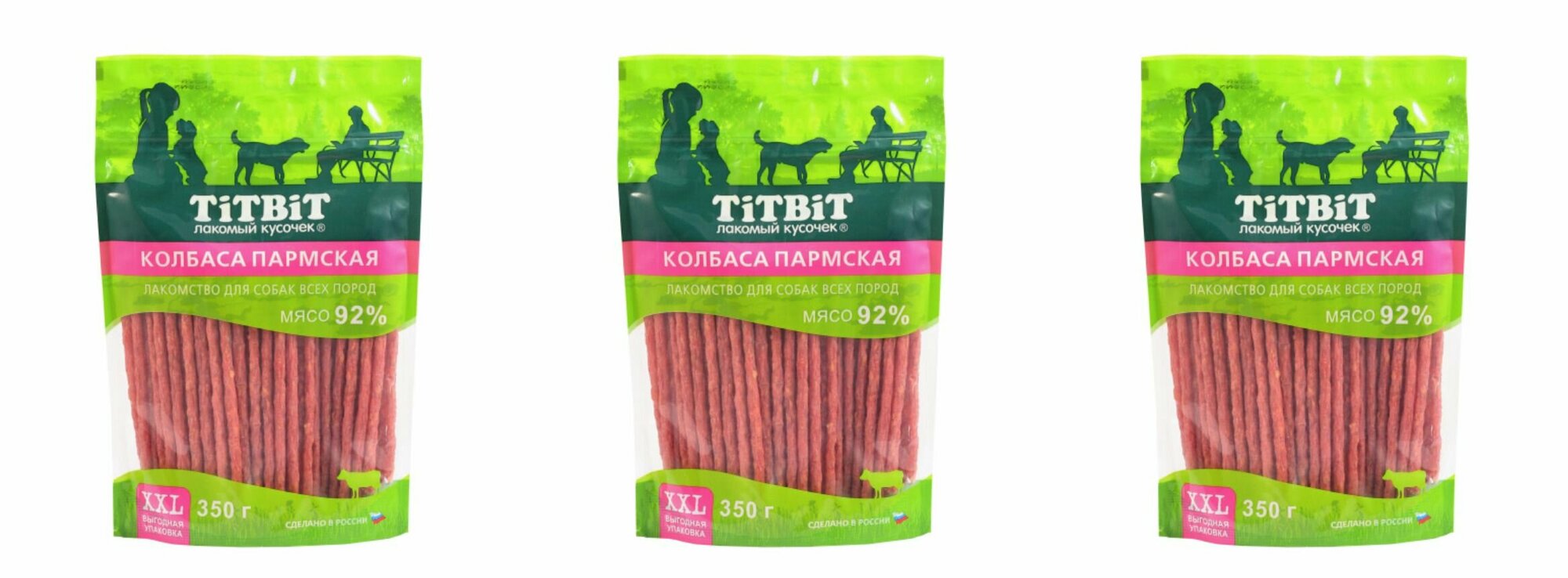 Titbit Лакомство для собак Колбаса Пармская XXL, 350 г, 3 уп