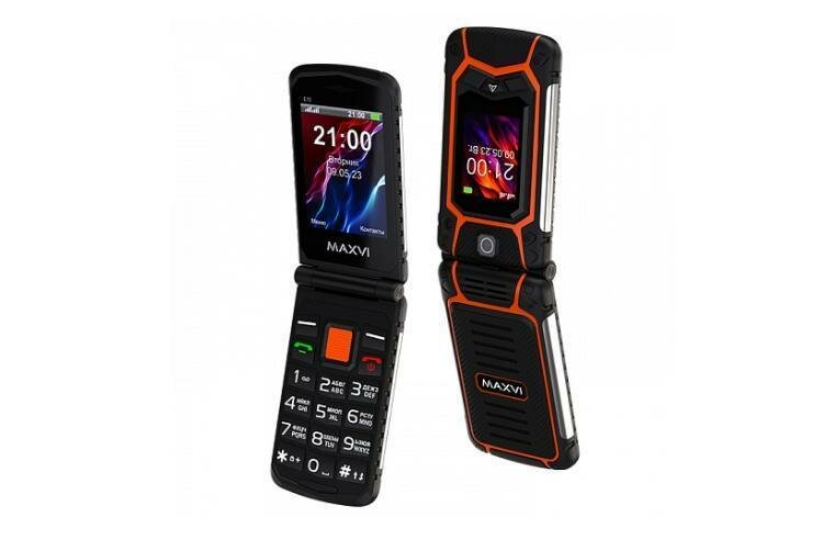 Мобильный телефон Maxvi E10 Оранжевый 2 sim 2.8″ цветной GSM 2000 mAh