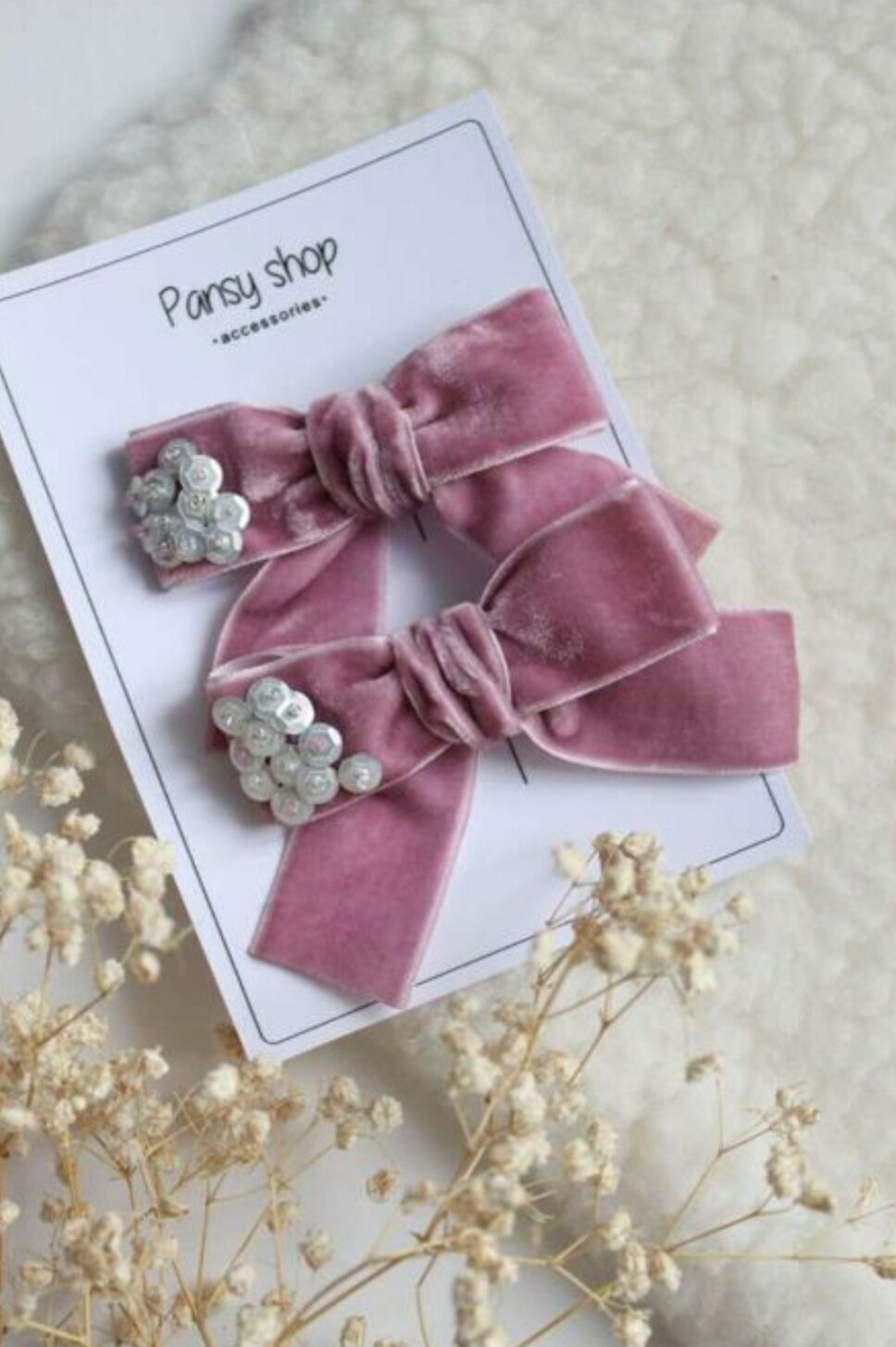 Набор бархатных бантов 2шт