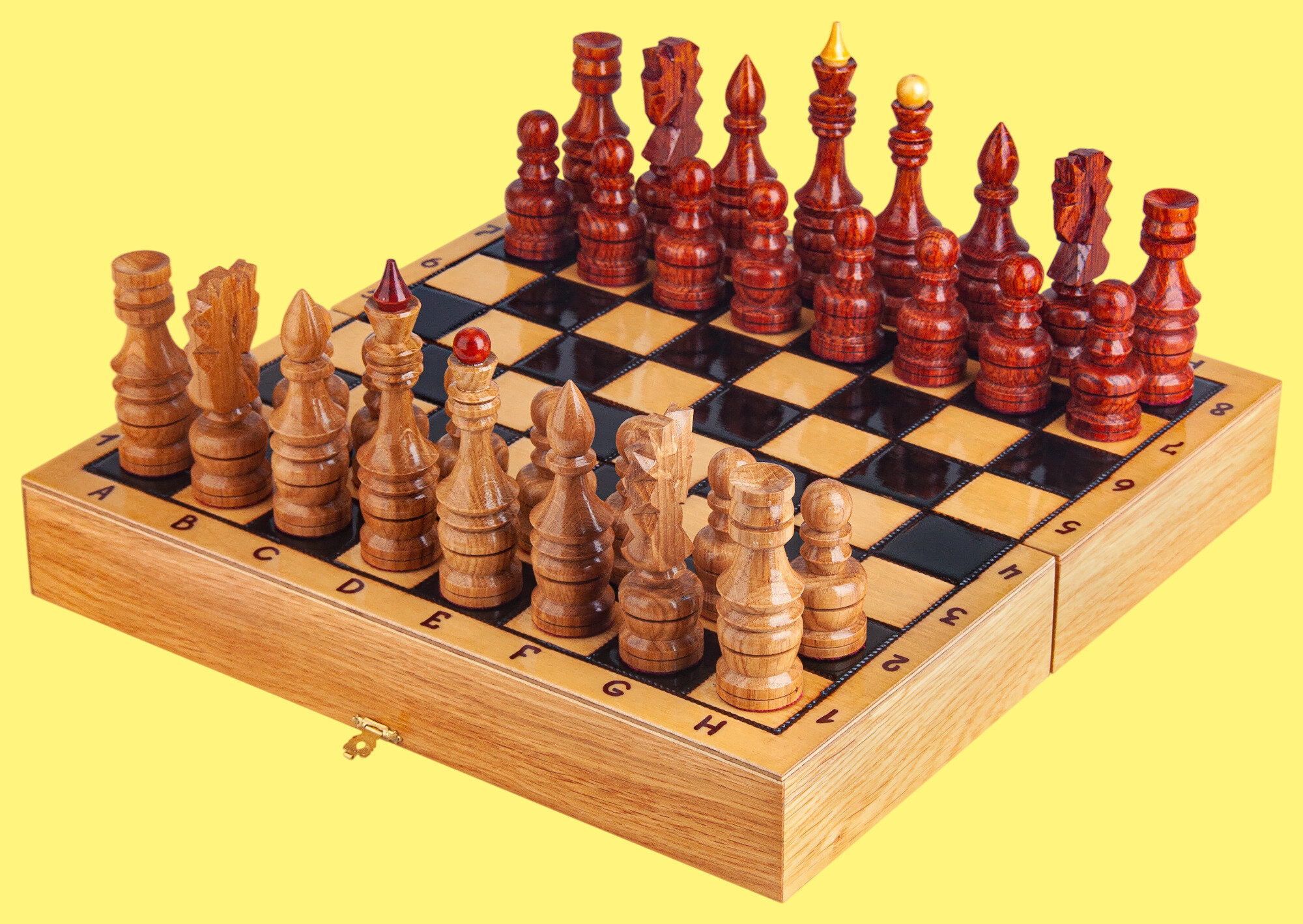 Шахматы Дубовые (малые, классические фигуры, дуб)