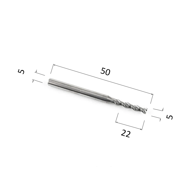 Фреза DJTOL N1LXD5.22 спиральная однозаходная стружка вниз (по дереву, композиту (АКП), пластику)