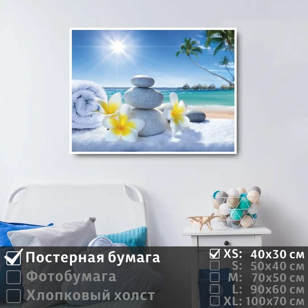 Постер на стену Массаж И Спа На Берегу Океана 40х30 см ПолиЦентр