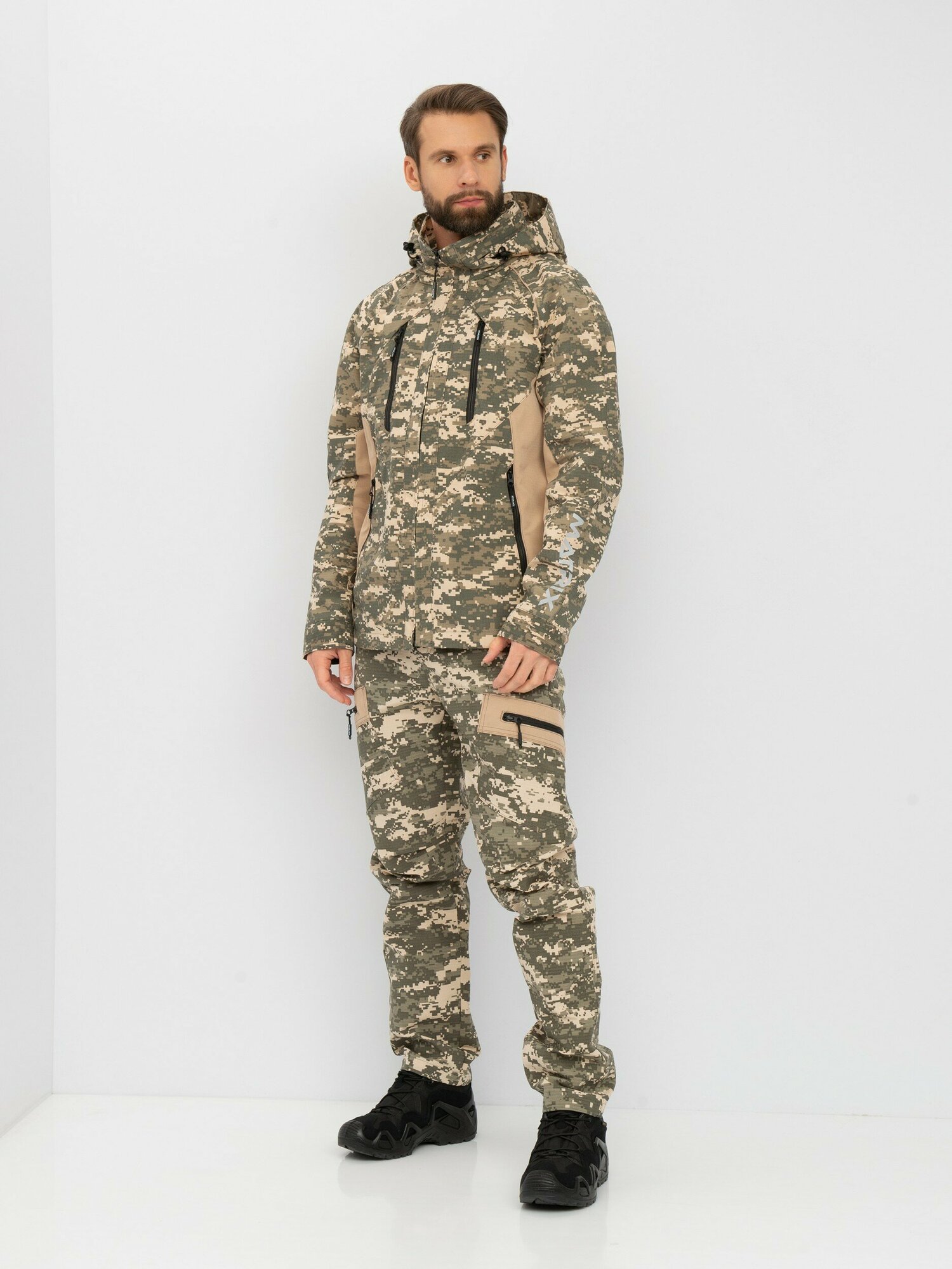 Костюм мужской летний Huntsman Матрица для охоты и рыбалки, цвет 128/2 (светлый пиксель), ткань рипстоп (р.48-50/170-176)