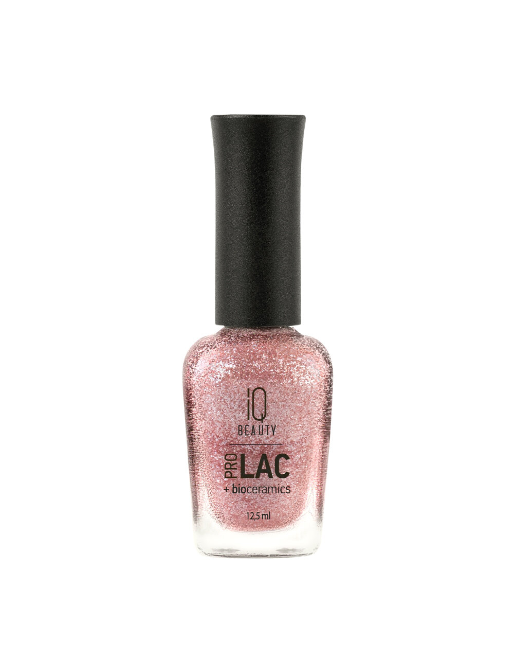 Лак для ногтей IQ Beauty PROLAC+bioceramics 126 Rose Champagne, жатая фольга, 12.5 мл