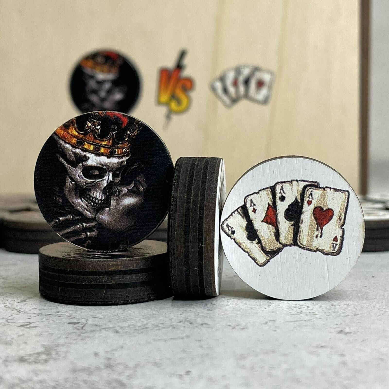 Фишки для нард "BOSS", размер 27 мм, комплект 30 шт, деревянные, в кейсе для хранения