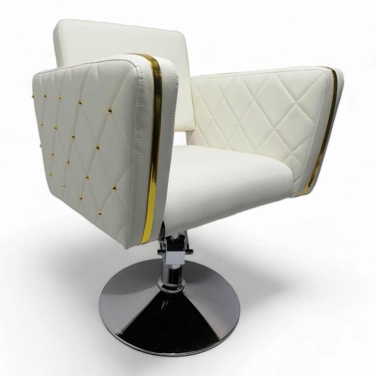 Парикмахерское кресло "София", Белый, Гидравлика диск