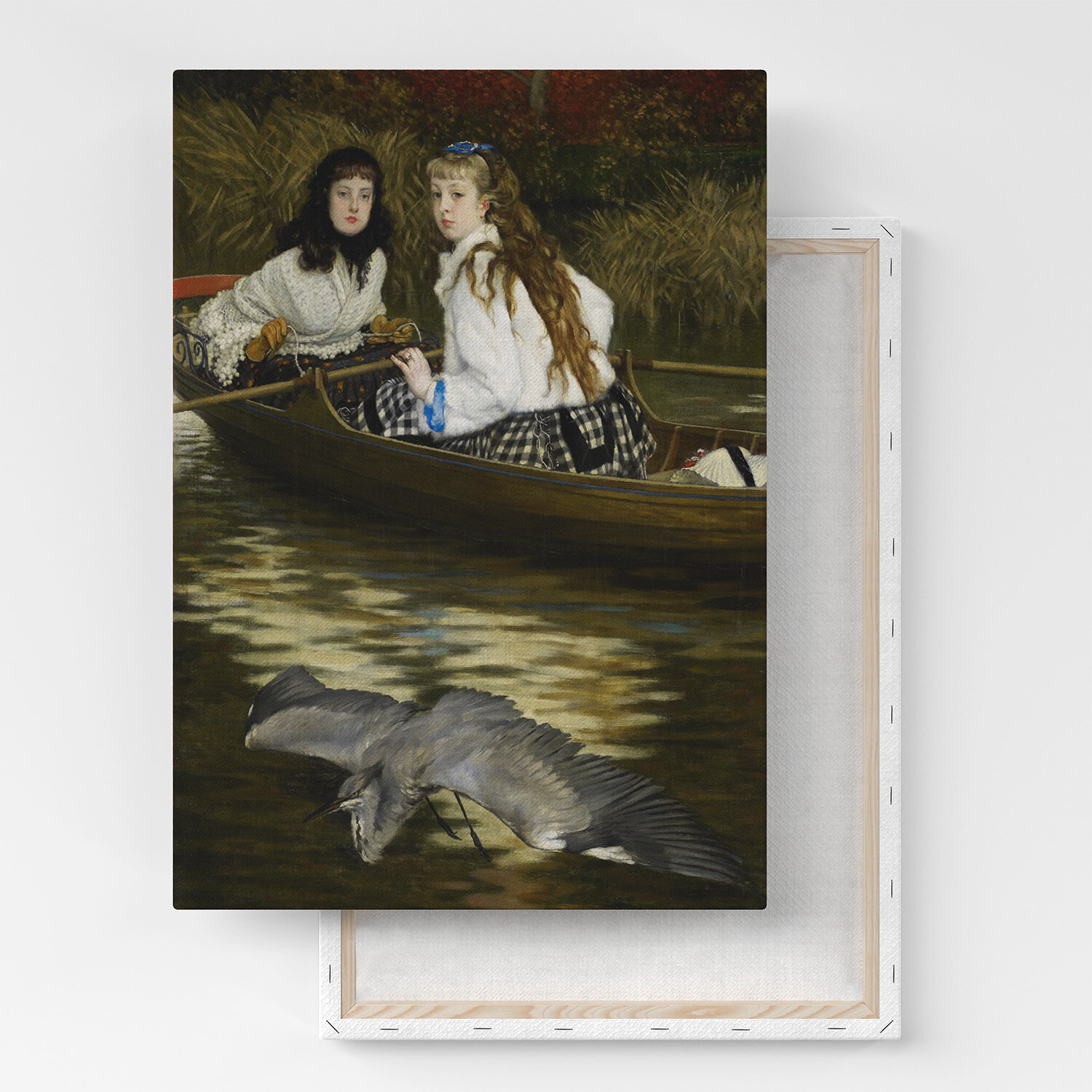 Картина на холсте, репродукция / Джеймс Тиссо - On the Thames, A Heron / Размер 30 x 40 см