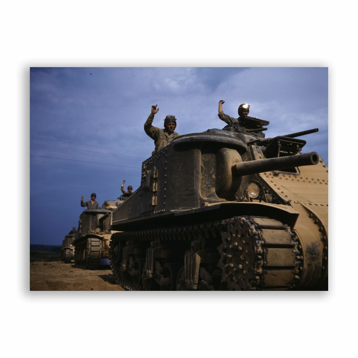 Постер, плакат на бумаге / Американские военные 40-х годов - Танк / Размер 60 x 80 см