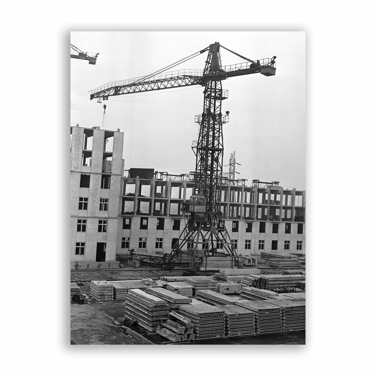 Советский постер, плакат на бумаге / Советское строительство / Размер 40 x 53 см