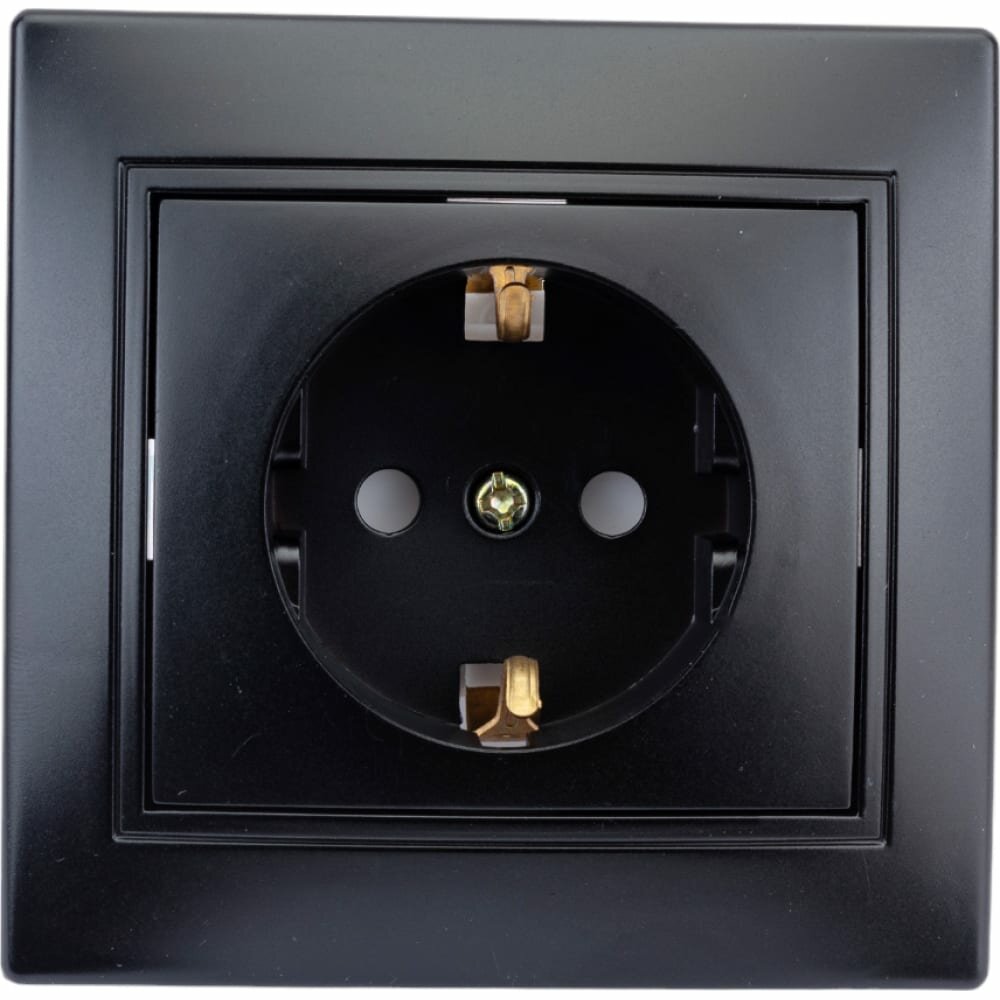 Розетка Intro Plano с заземлением 2P+E Schuko со шторками, 16А-250В, IP20, СУ, антрацит, Б0053928, 16 А