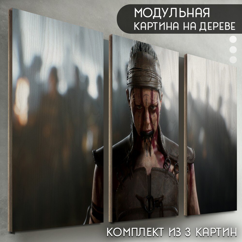 Модульная картина на дереве "игра Hellblade 2 (сенуа, хелблейд, PS, PC, XBOX, SWITCH) - 6651"