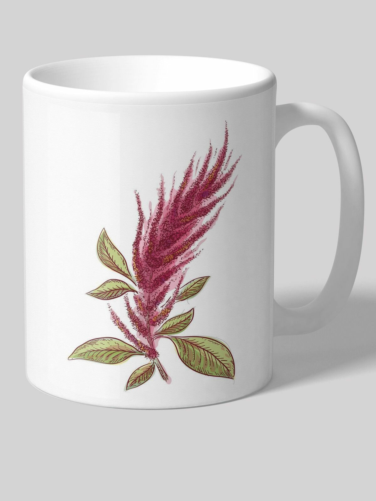 Кружка cooperative.moscow " Амарант цветок " (кружка с Амарантом , Амарант , кружка с цветком, кружка Амарант , с Амарантом , подарок с любовью, кружка с цветами, цветы, цветок) , 330 мл, 1 шт