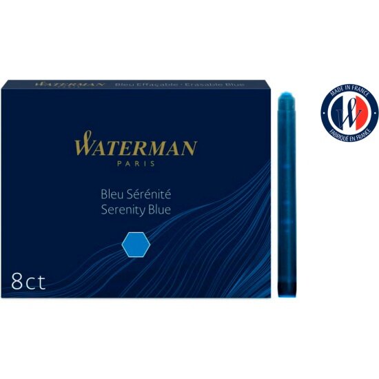Картридж Waterman Standart (CWS0110860) Serenity Blue чернила для ручек перьевых (8шт)