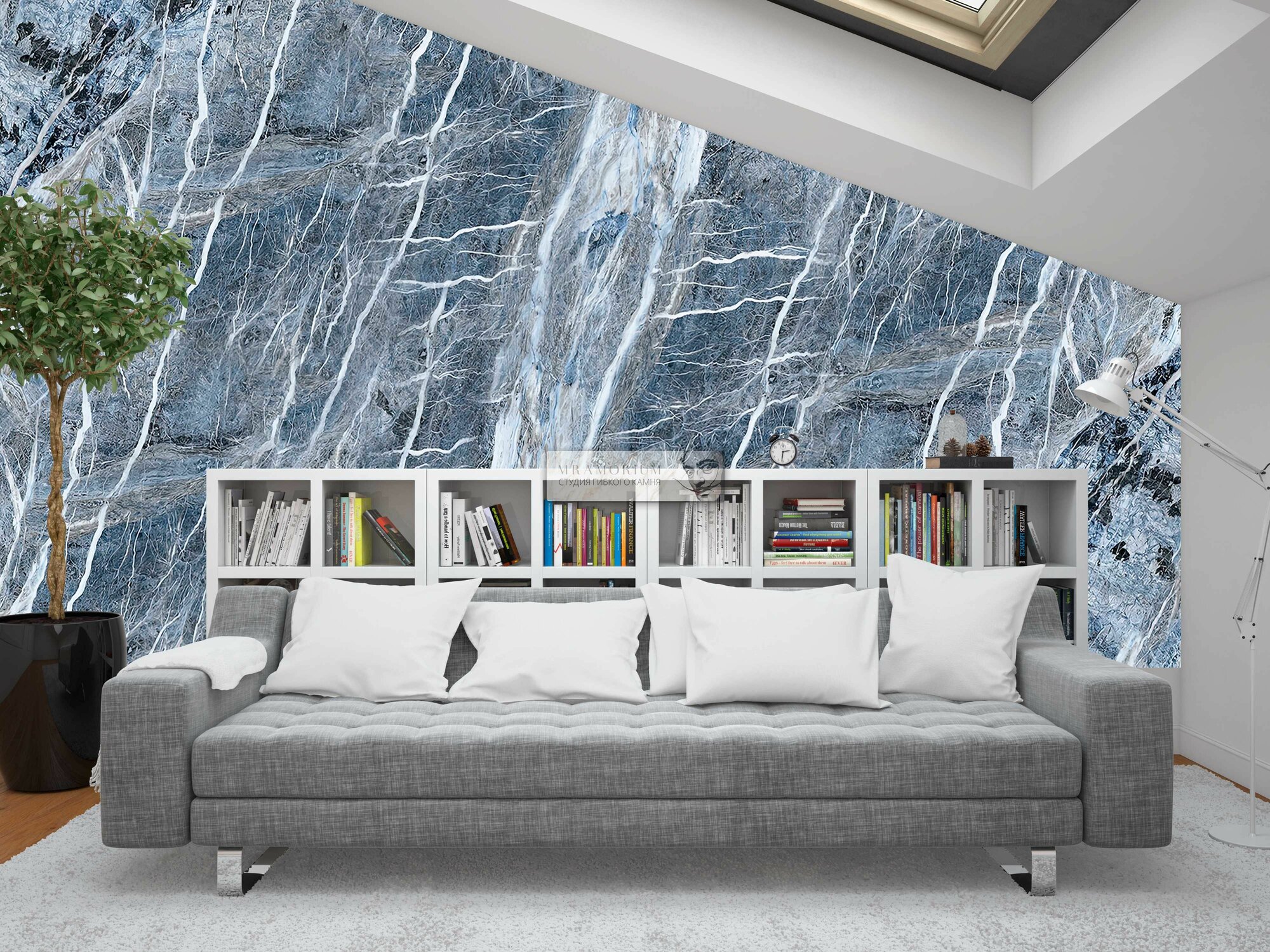 Гибкий мрамор "Гласио" полотно №2; 1420х2850; 4,047 кв. м.