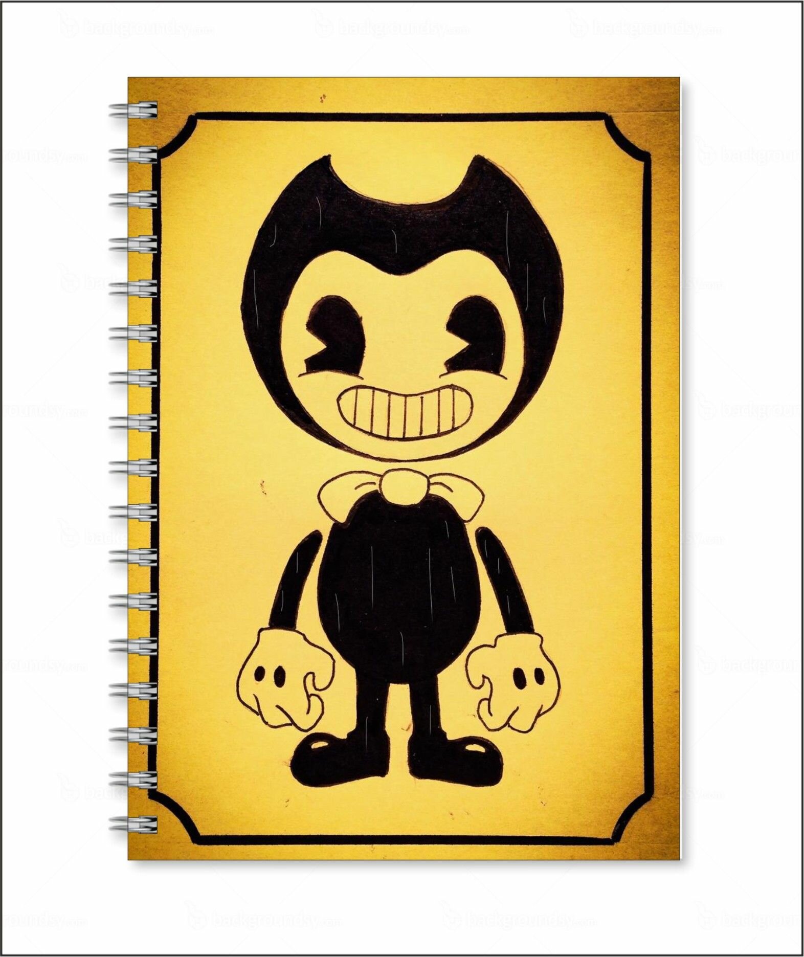 Тетрадь формата А5 с принтом "Бенди и чернильная машина"