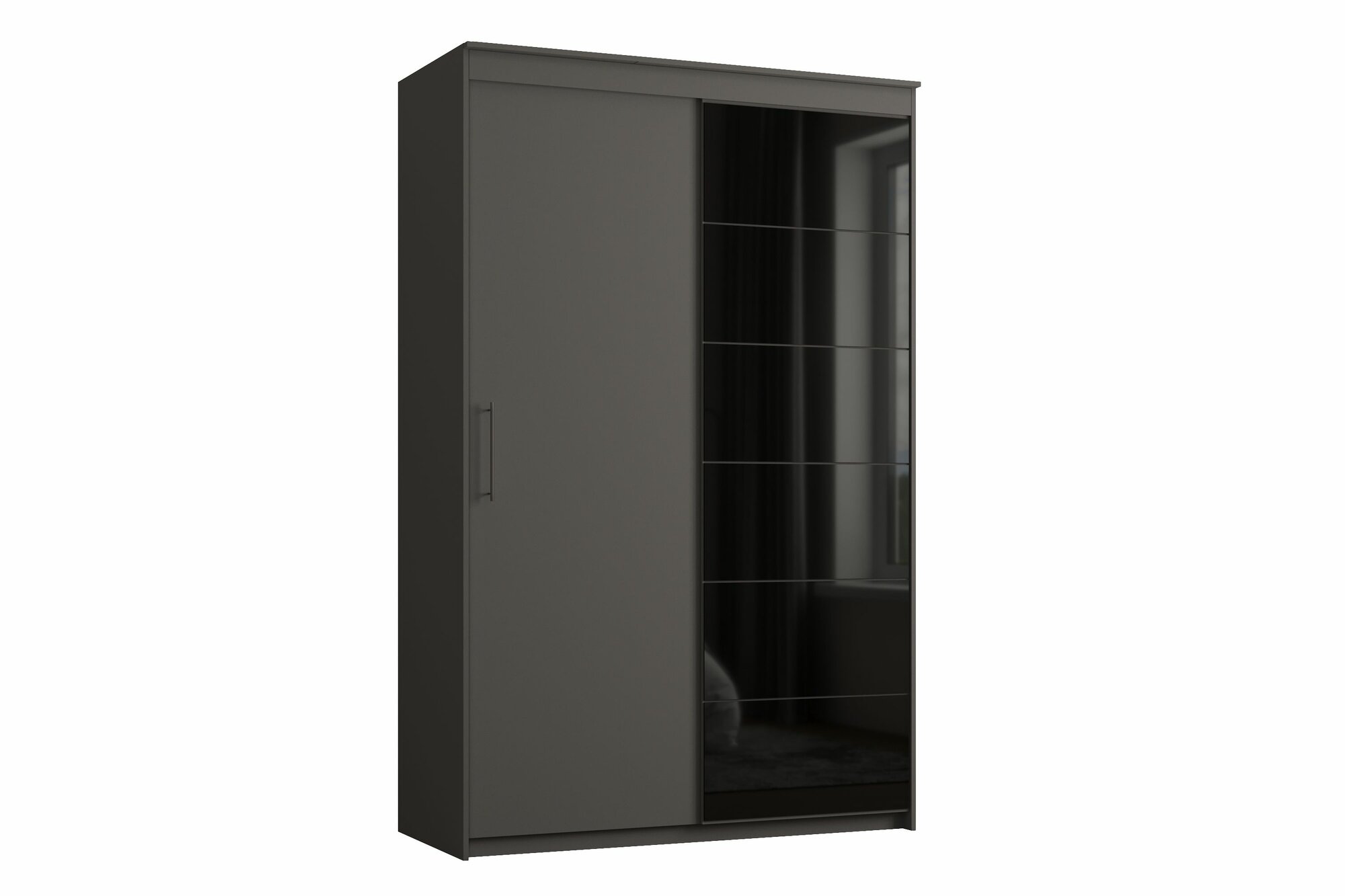 Шкаф-купе "Арманд 2" 140-60-240 Графит и оракал черный 070М ручка рейлинг хром матовая наполнение платье-белье