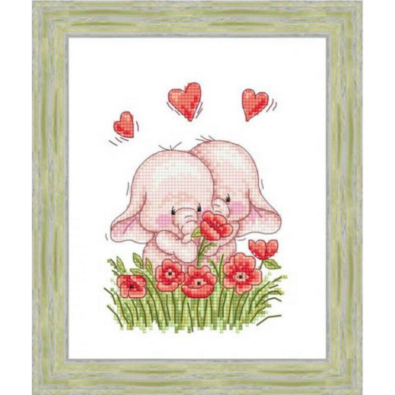 Набор для вышивания Сделано с любовью #РС-006 Сладкая парочка, Счетный крест, 12 х 15 см