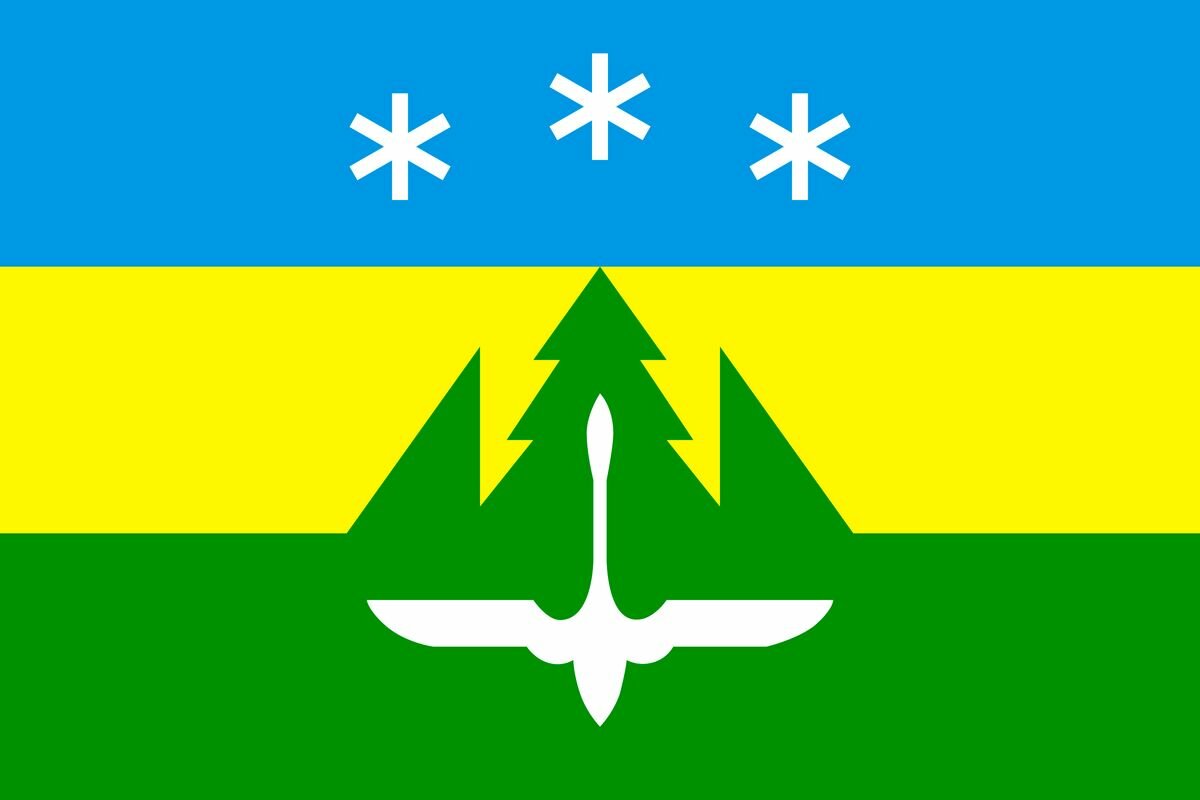 Флаг столицы субъекта РФ - Ханты-Мансийск, Размер: 75х50 см.