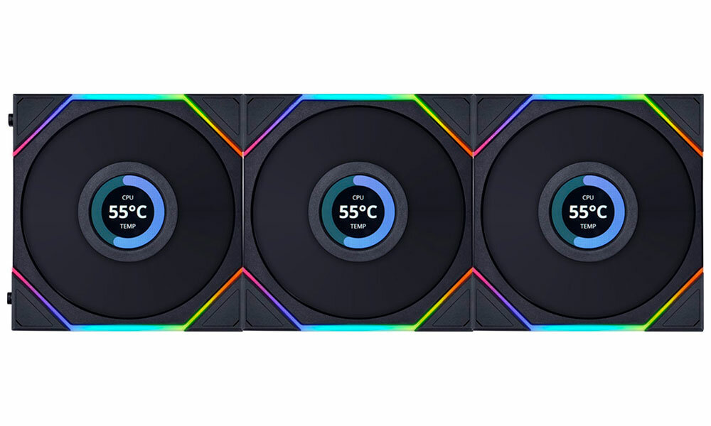 Вентилятор для корпуса Lian Li UNI FAN TL LCD Black 3x120mm (G99.12TLLCD3B.00)